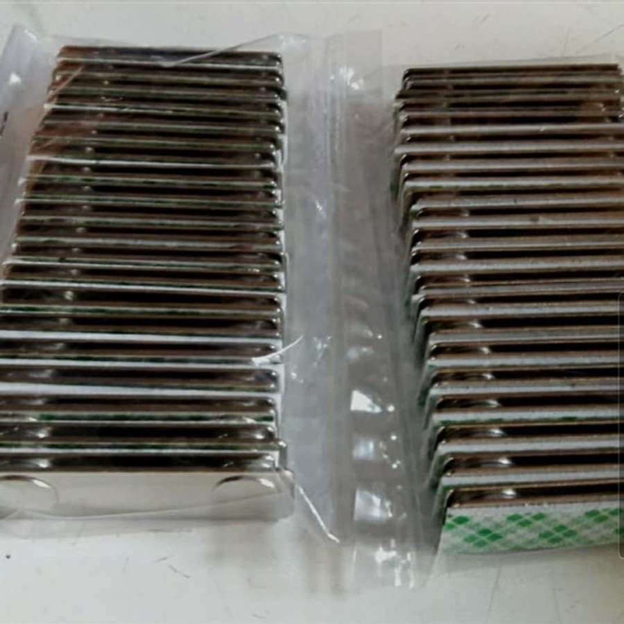 PAKET 100 keping Magnet Name Tag 13 X 45 MM Magnet Papan Nama Dada ...