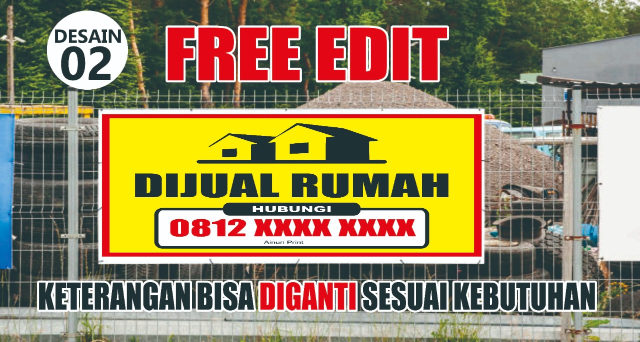 FREE DESIGN Banner Spanduk Rumah / Ruko / Toko Di Jual / Di sewakan ...