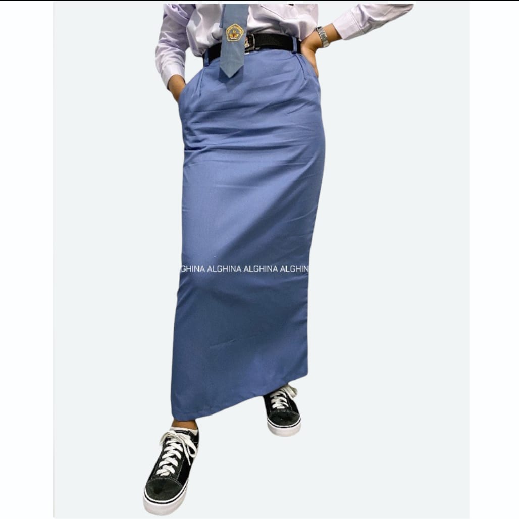 Rok Sekolah / Umum Anak SMA/SMK Model Span Belakang Panjang Warna Abu ...