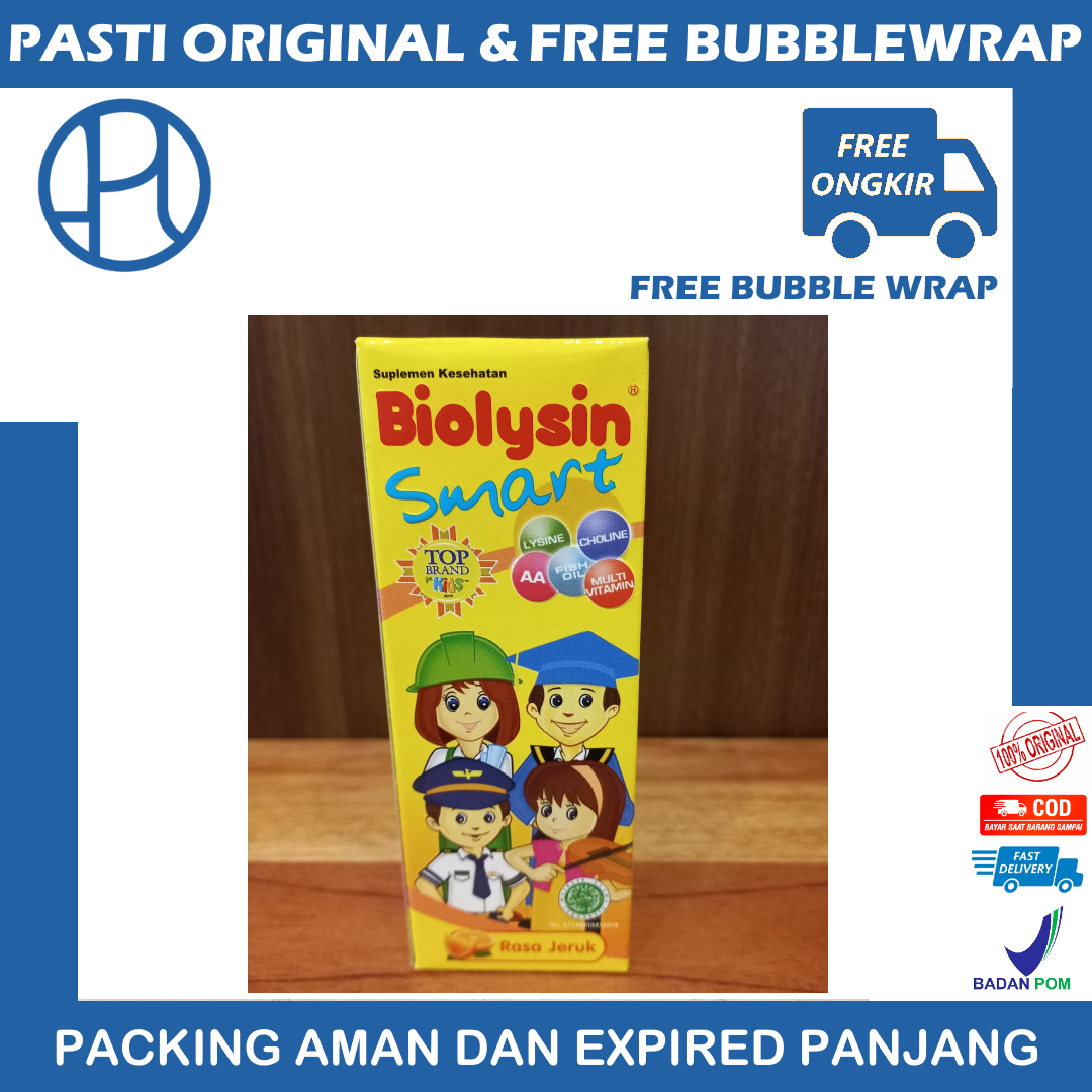 BIOLYSIN SMART SYIRUP 100ML RASA JERUK MULTIVITAMIN ANAK PENAMBAH NAFSU ...