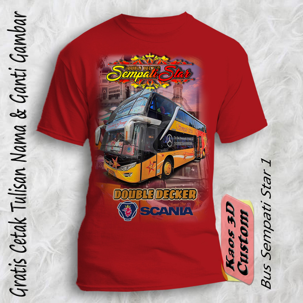Kaos Bus Sempati Star Double Decker / Bis Klakson Mania Telolet Basuri ...