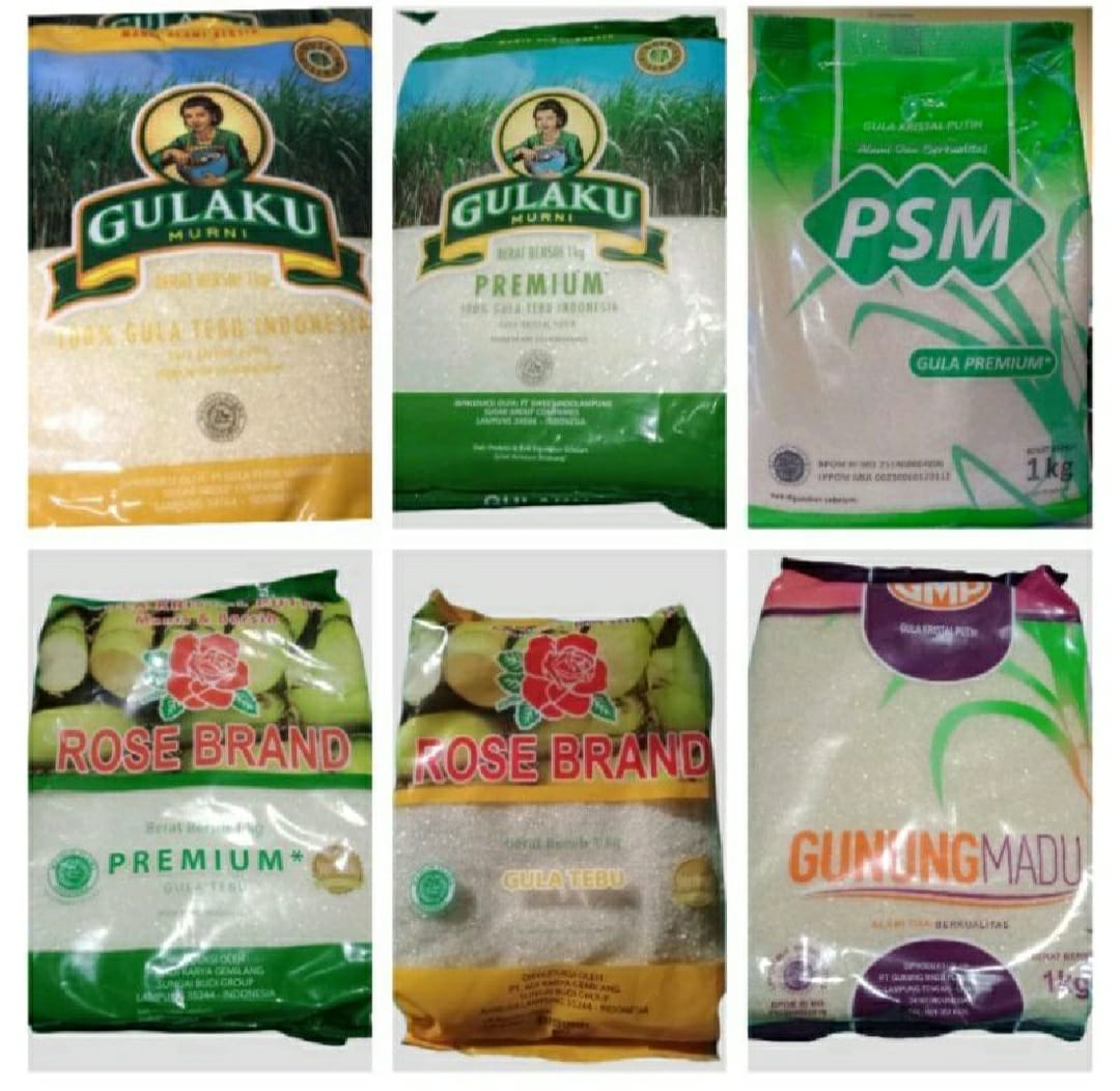 Gula Pasir Kristal Manis Premium 1Kg Kirim Random GMP, Rose Brand ...