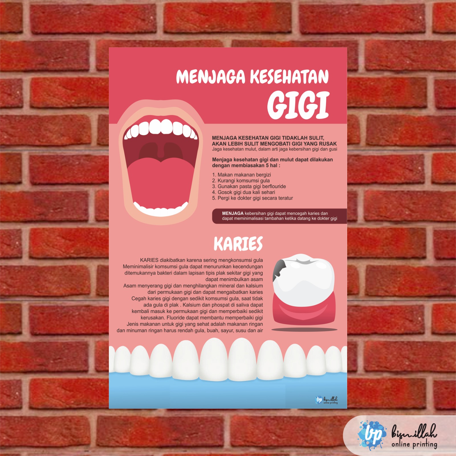 Poster Kesehatan Kesehatan gigi dan Karies | Lazada Indonesia