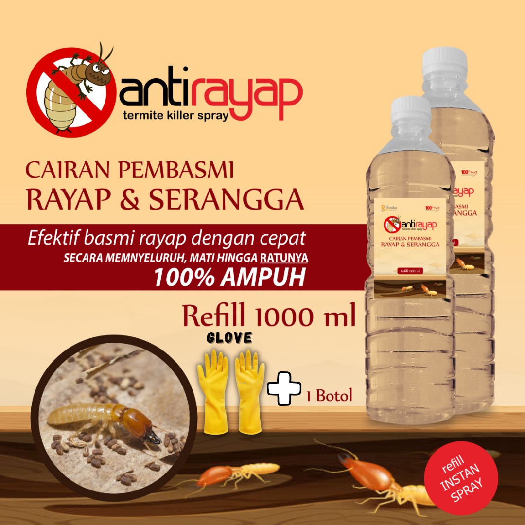 Obat Cairan Anti Rayap Pembasmi Rayap Racun Refiil Kemasan 1 Liter ...