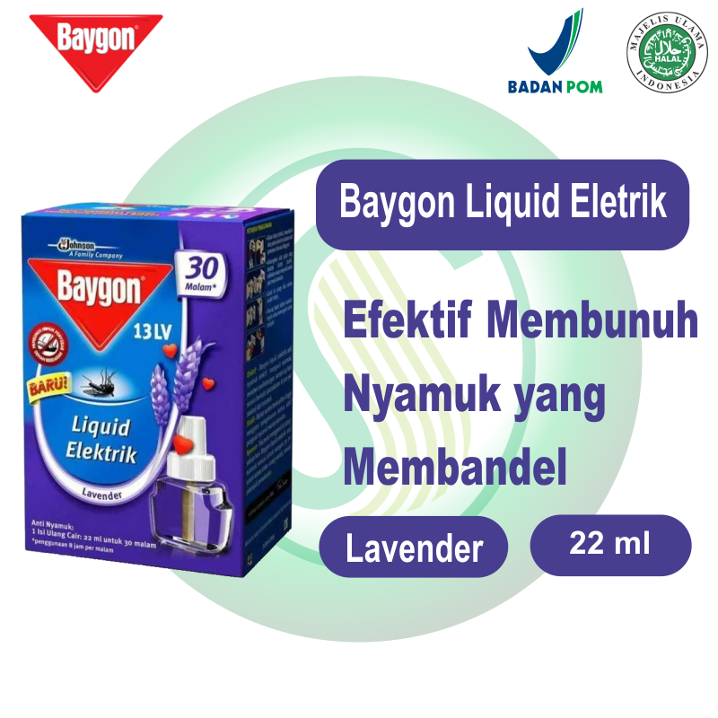 Baygon Liquid Obat Nyamuk Elektrik Lavender 30 malam Refill 22ml ...