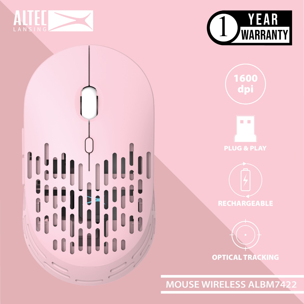 Altec Lansing Mouse Wireless ALBM7422 Peach-2 | Lazada Indonesia
