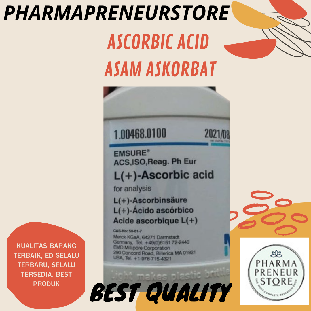 ASCORBIC ACID / ASAM ASKORBAT PRO ANALISA 1 GRAM KEMASAN MERCK BEST ...