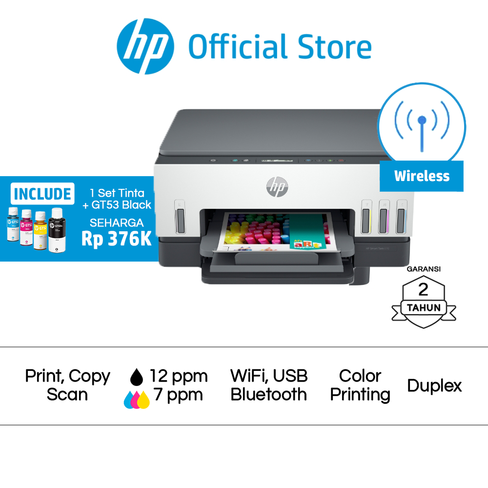 Printer HP Smart Ink Tank 585 All in One (Print Scan Copy) Wireless ...