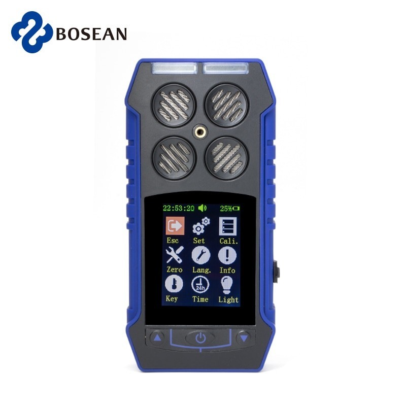 BOSEAN BH-45 Portable 4 in 1 Gas Detector O2 EX H2S CO Four Alarm meth ...
