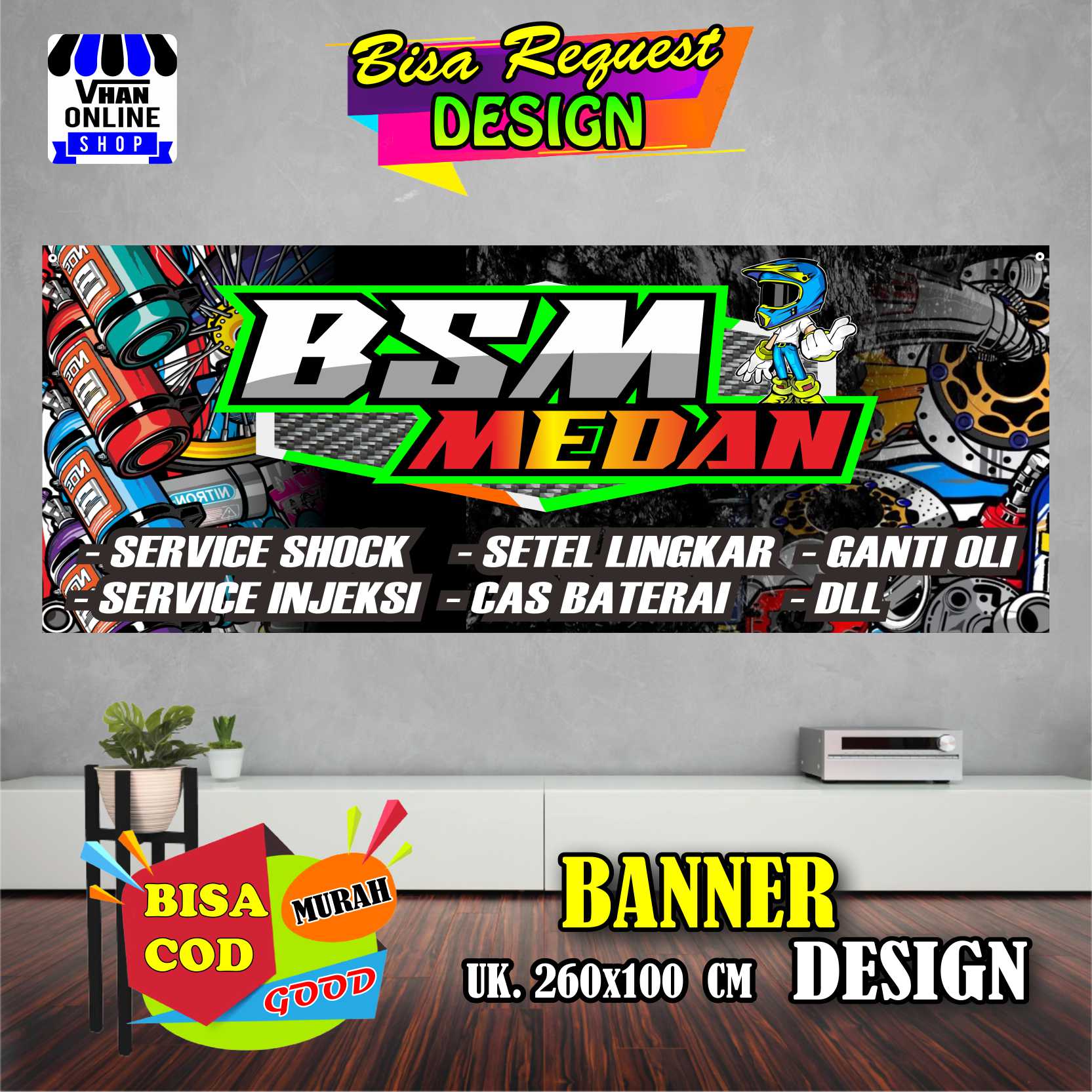 Spanduk Banner Bengkel Motor Model Terbaru C, Jualan Sparepart Motor ...