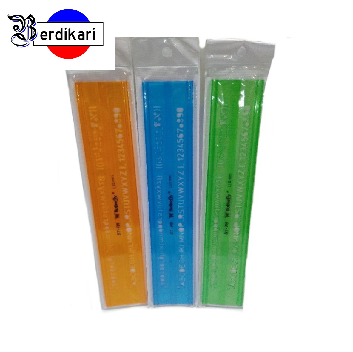 Penggaris Mal Huruf 5 mm Butterfly BT R5 Sablon Abjad Angka | Lazada ...