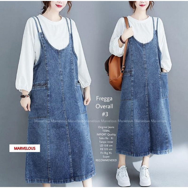 frega midi overall wanita korean style jeans - baju kodok wanita levis ...