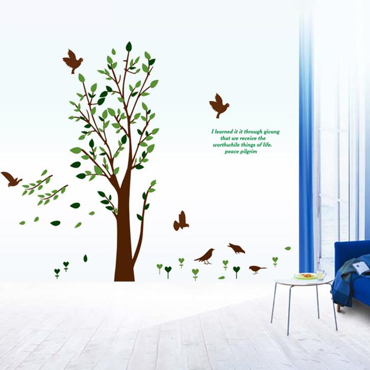 Eva Luvgreen Wallsticker Pohon Wallpaper Dinding Stiker Dinding Kamar ...