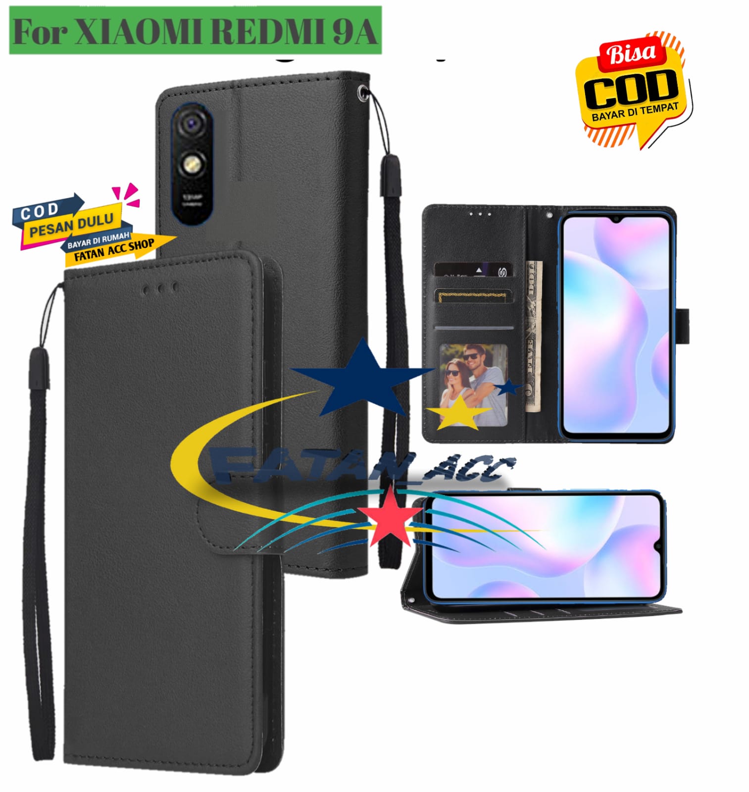 Casing Dompet Kulit untuk Handphone Xiaomi Redmi 9A 2020 Case Flip ...