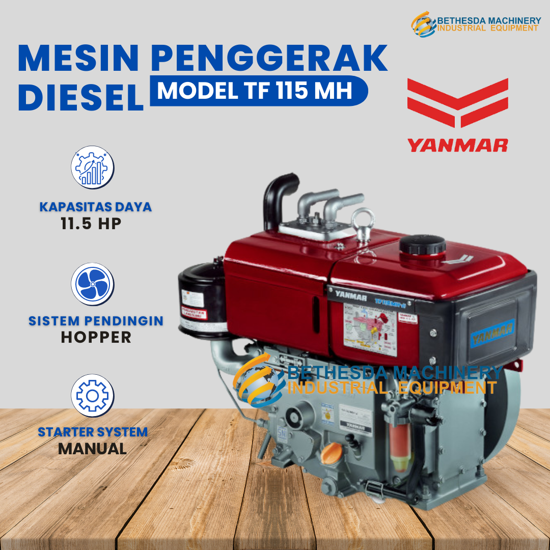 Diesel Engine TF 115 MH-di Yanmar 11.5HP 11,5 pk Mesin penggerak Hopper ...