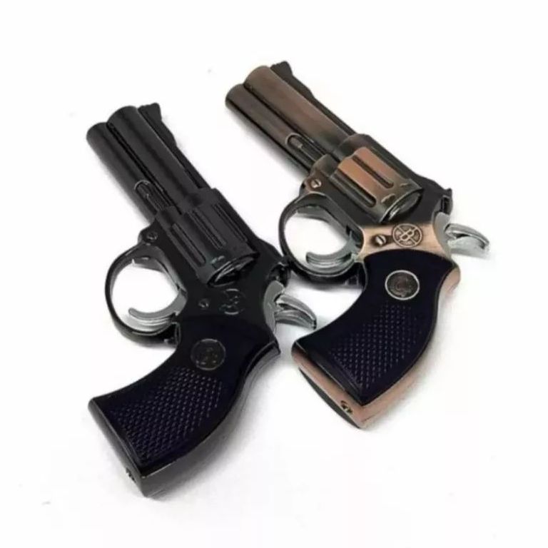 korek api pistol model python revolver full besi kecil unik | Lazada ...