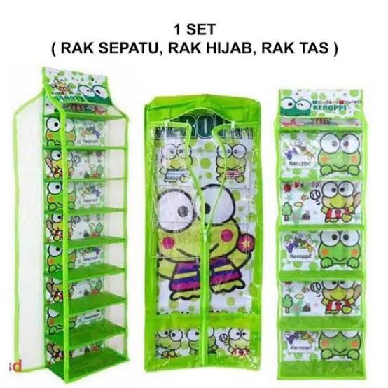 Rak gantung 4in1 karakter(Rak sepatu Rak tas Rak hijab Rak kosmetik ...