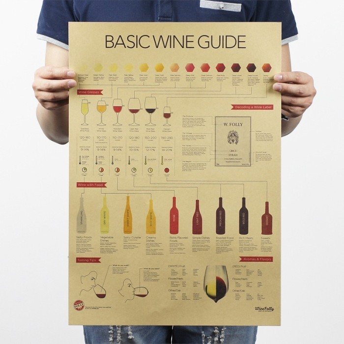 Poster Dinding / Wall Poster (Basic Wine Guide) | Lazada Indonesia