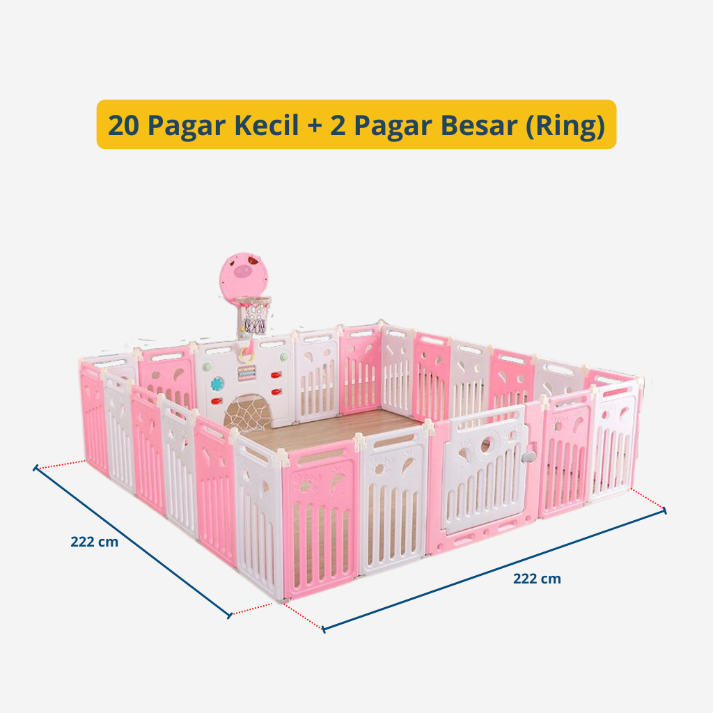 PAGAR MAINAN ANAK 12+2 FREE RING BASKET BABY FENCES PAGAR BAYI PLAYPEN ...