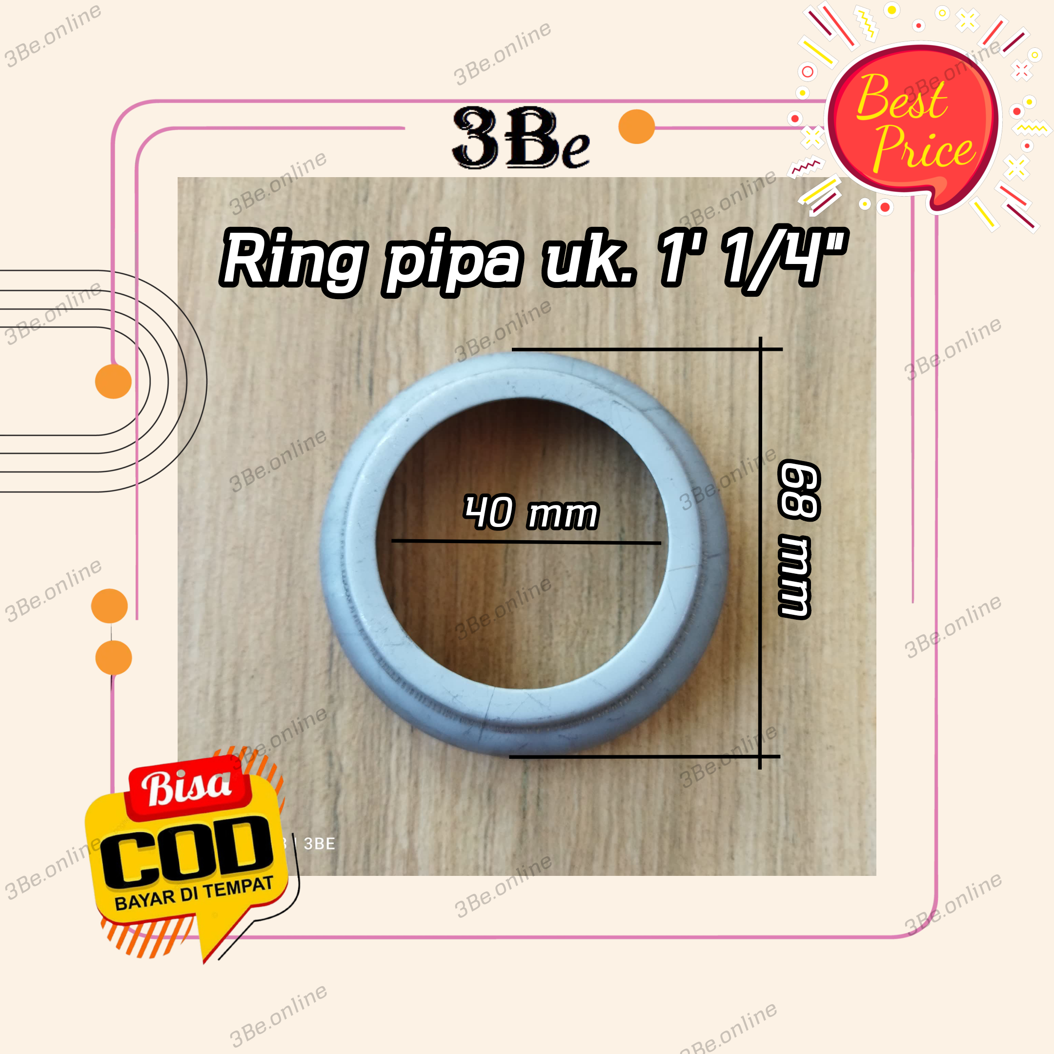 Ring pipa Uk.1'1/4 inch kaki ring cembung pipa besi aksesoris ornamen ...