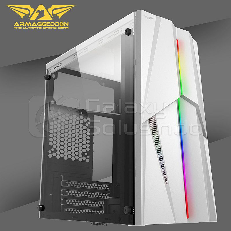 Armaggeddon TRON 1X Tempered Glass Gaming Case - White | Lazada Indonesia