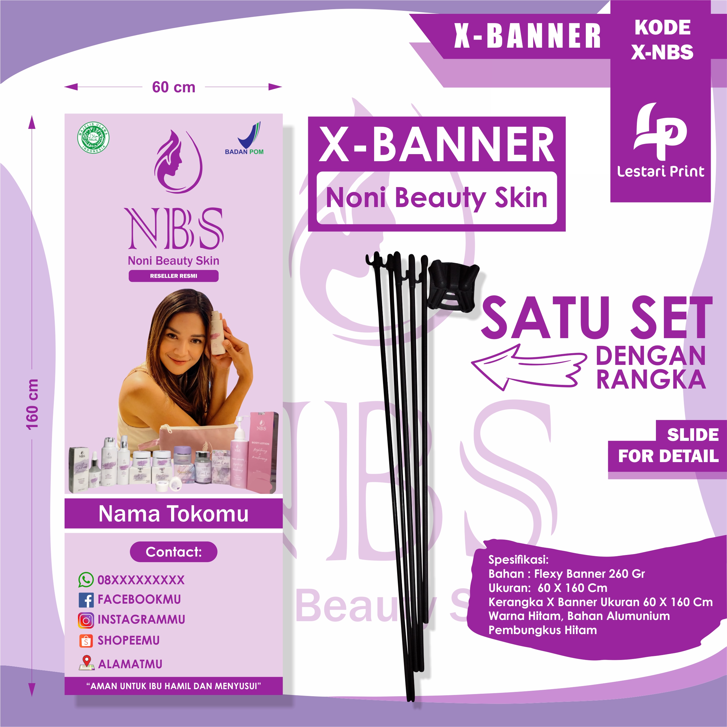 X BANNER KECANTIKAN NBS / BANNER NONI BEAUTY SKIN / LESTARI PRINT ...