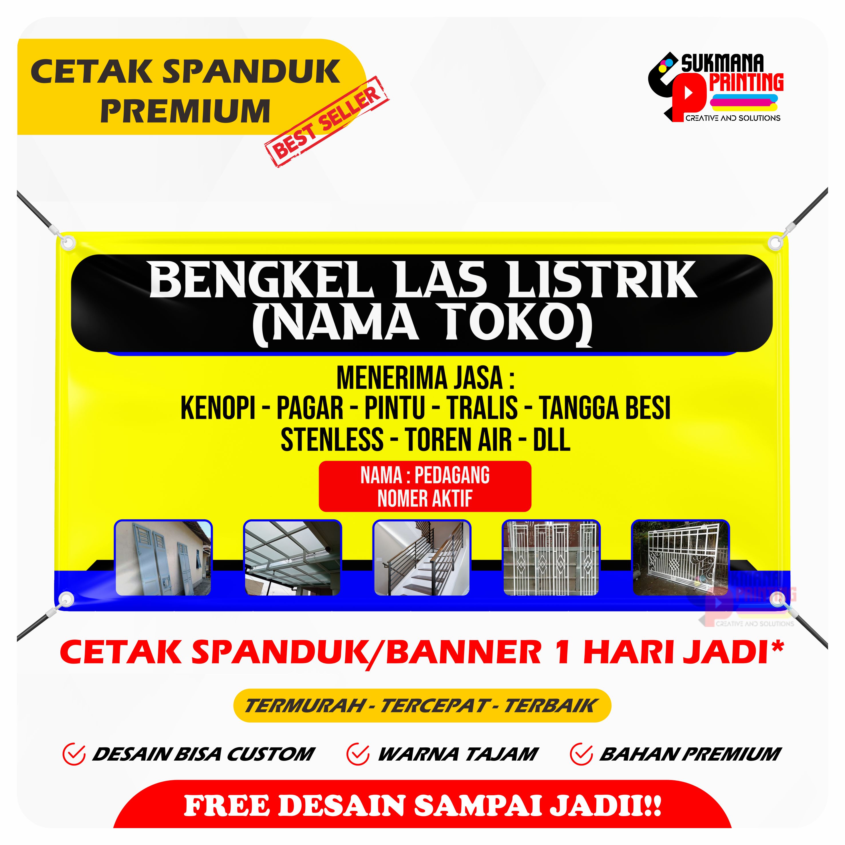 Cetak Spanduk Banner Usaha Bengkel Las Terlaris | Lazada Indonesia