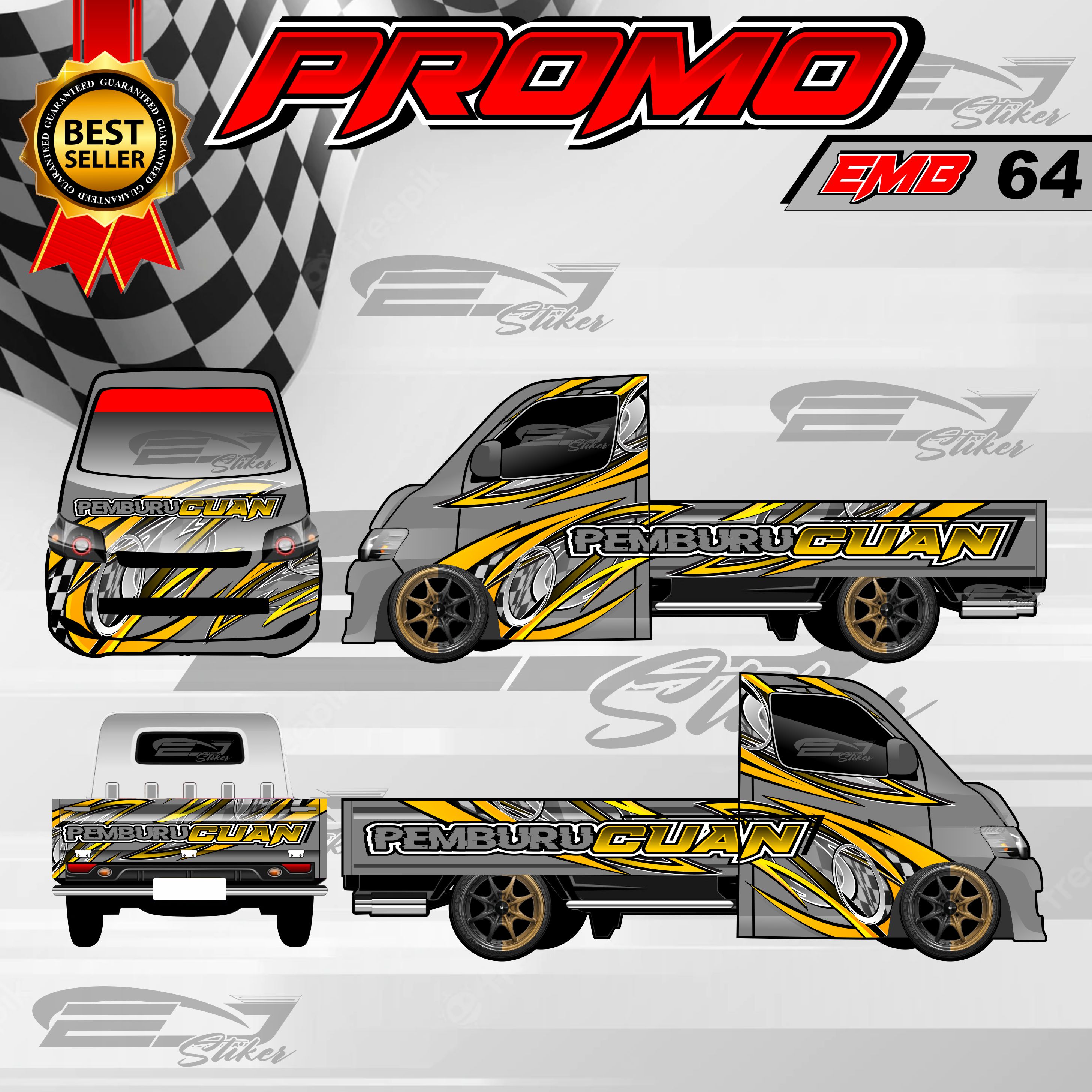 NEW DESAIN STIKER FULL BODY PICK UP TERKINI-STIKER DECAL CUSTOM FUTURA ...