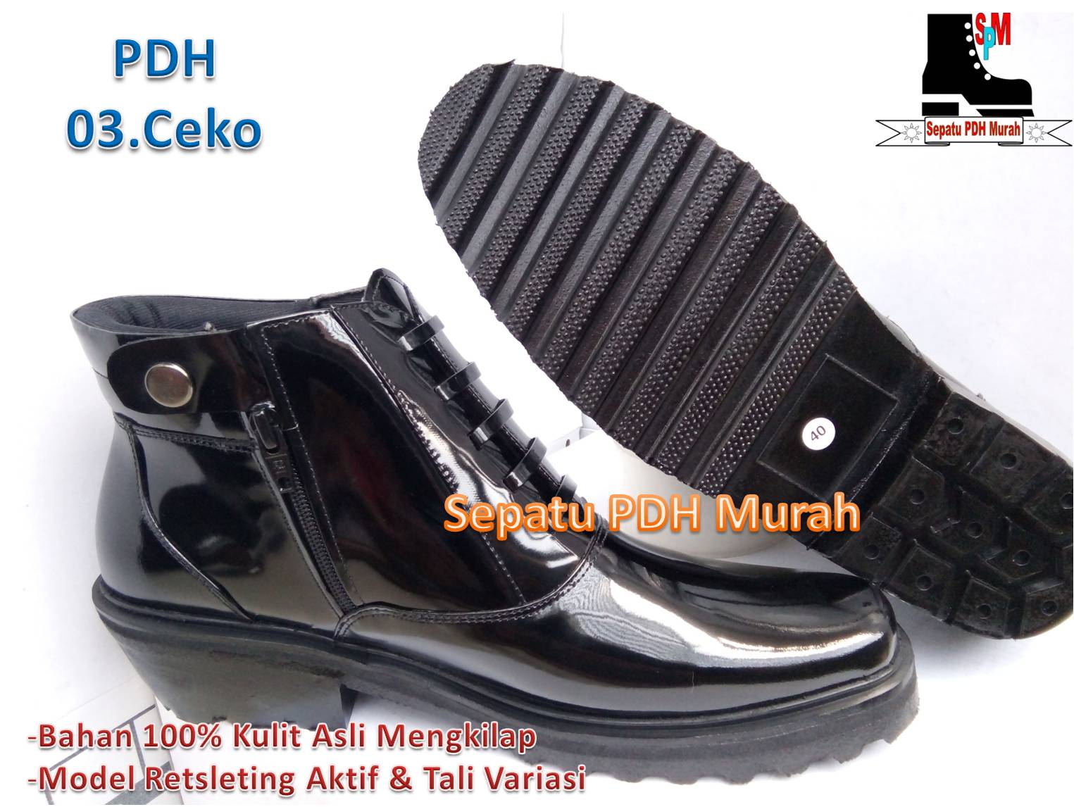 Sepatu PDH Perwira Tinggi seri 03.Ceko Premium Class & High Quality ...