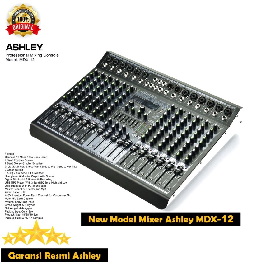 Mixer Ashley Mdx-12 Original 12 Channel Garansi Resmi | Lazada Indonesia