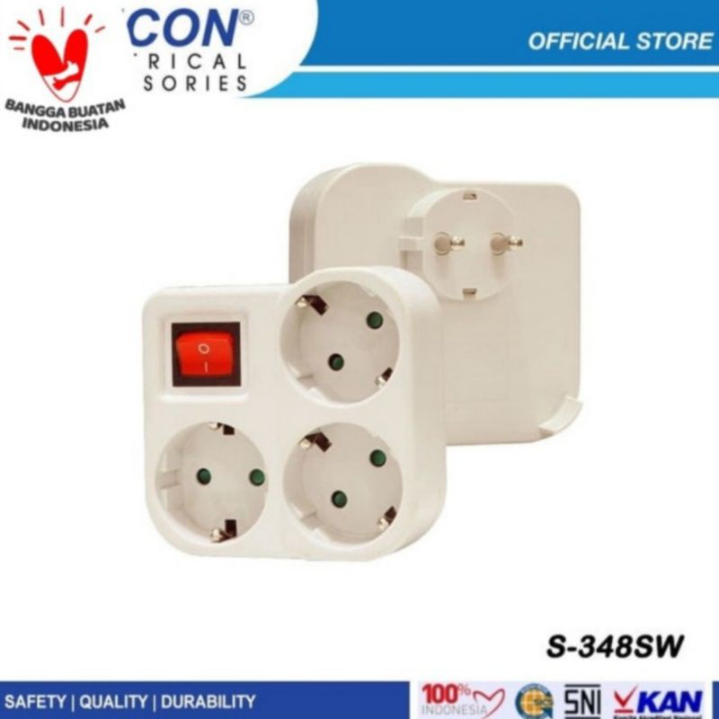 UTICON T STOP KONTAK 3 in 1 + SAKLAR S348SW ORIGINAL | Lazada Indonesia