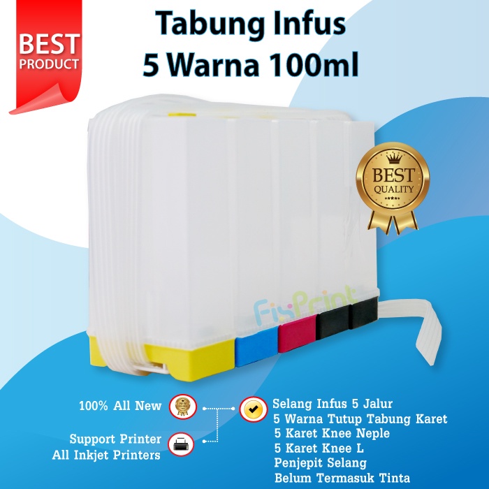 Tabung Infus Sepatu 5 Warna Epson L1300, Epson T1100, Epson T30, Epson ...