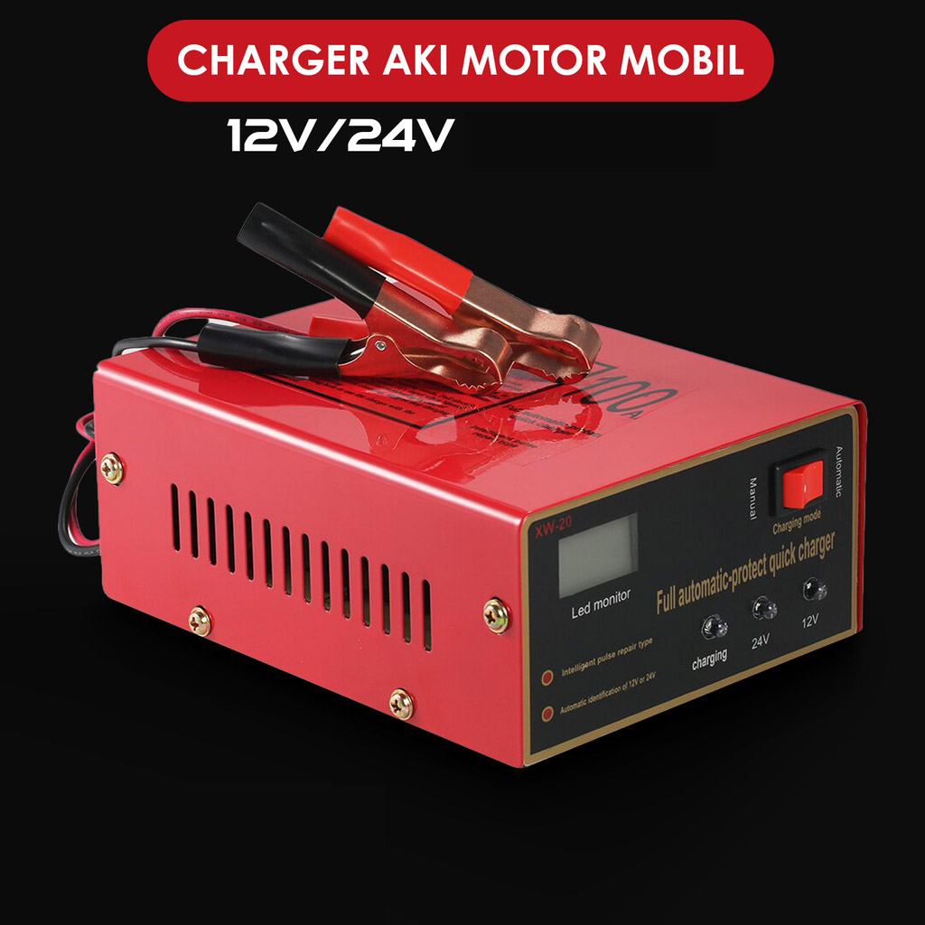 Charger Aki Motor Mobil/Otomatis Accu Kering Dan Basah Lead Acid ...