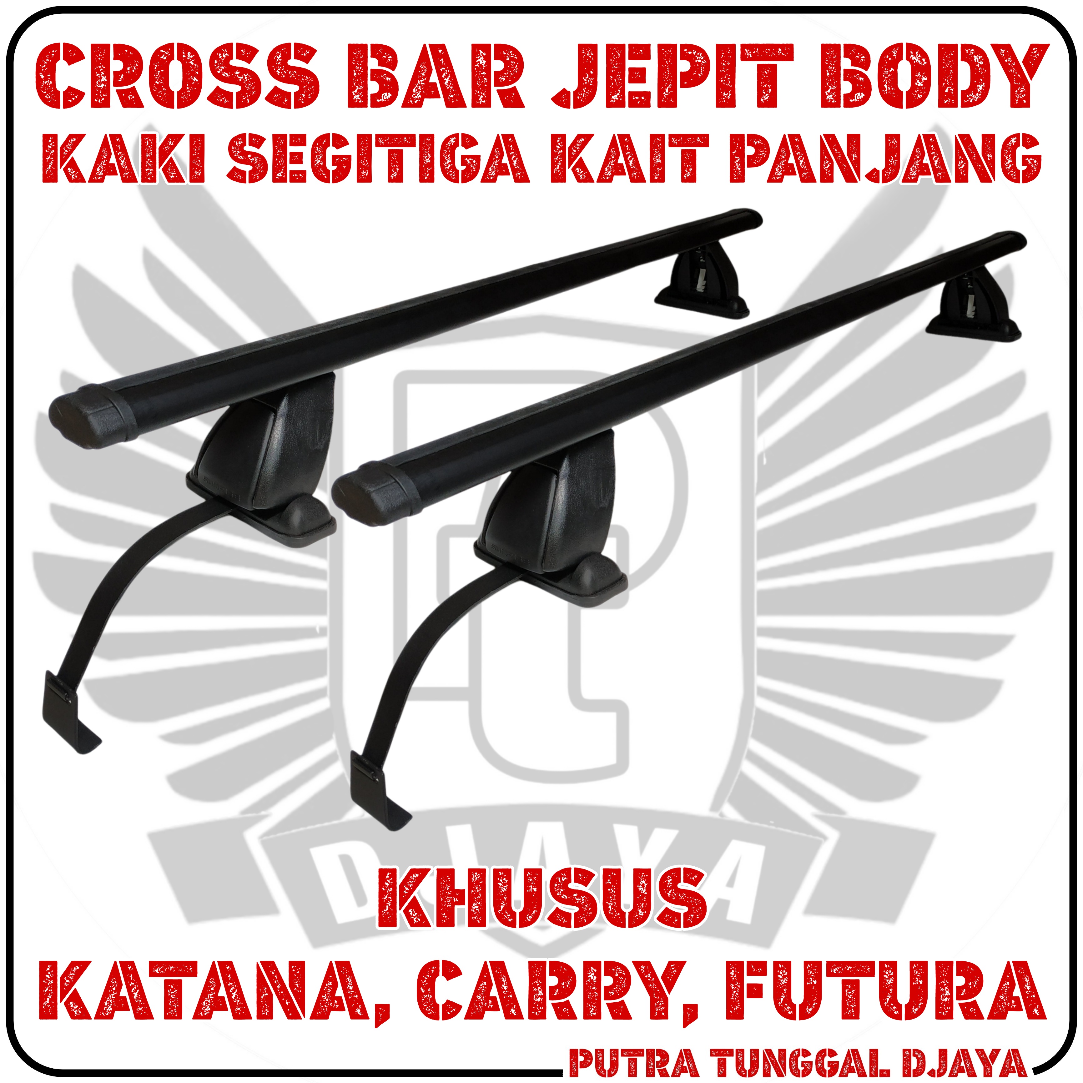 Cross Bar Jepit Body Kaki Segitiga Kait Panjang Katana Futura Carry Jumbo CrossBar Mobil Atap ...