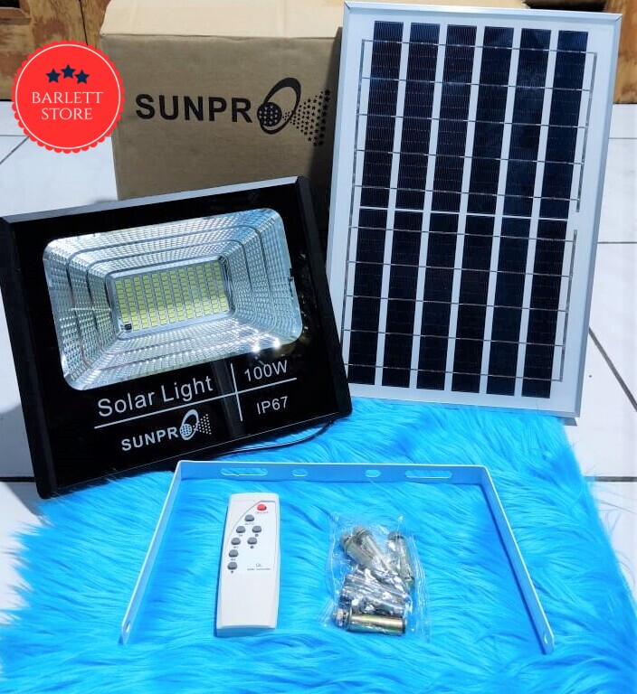 LAMPU TENAGA SURYA SOLAR LIGHT 100W CAHAYA TERANG DAN HEMAT ENERGI ...