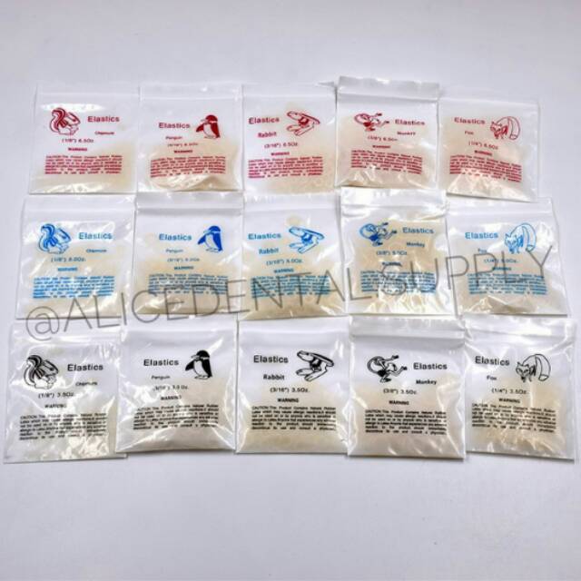 Karet elastik gigi ortho behel dental rubber band elastis elastic oz ...