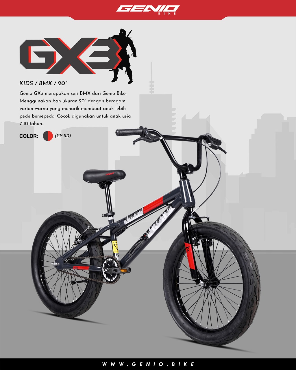 Sepeda BMX Genio Bike GX-3 20 Inch | Lazada Indonesia