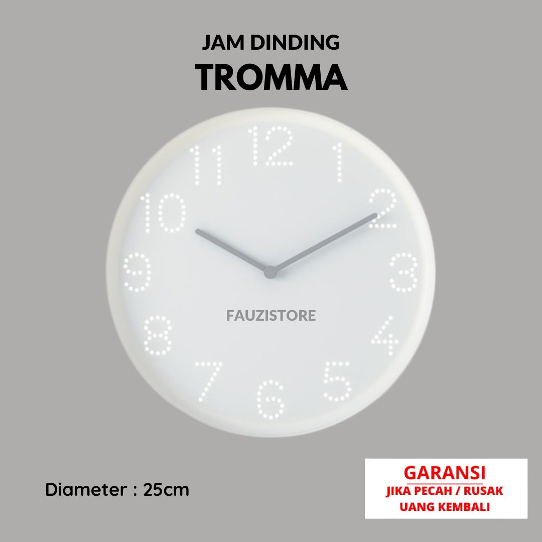 Jam Dinding Tanpa suara detik IKEA TROMMA Jam Dinding Putih Minimalis ...