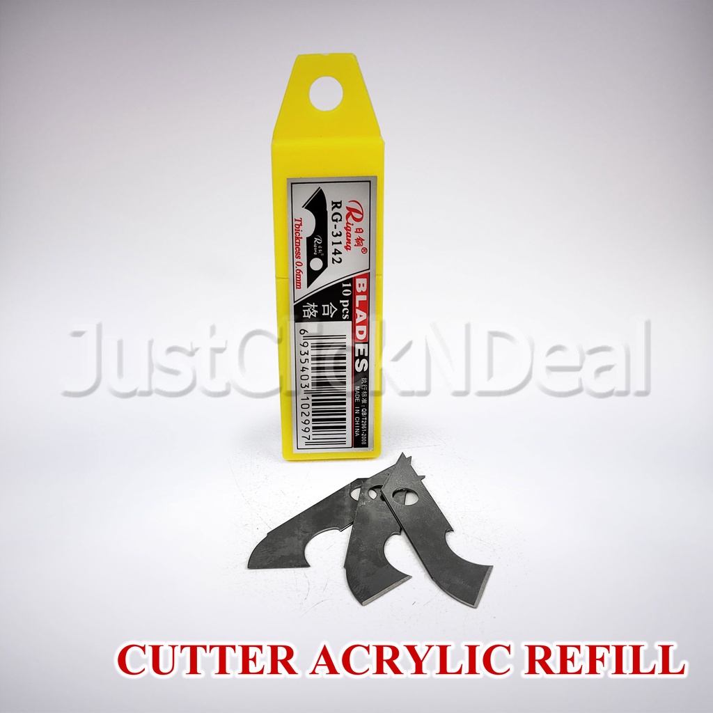 Refill Acrylic Cutter Blade 10 buah Isi Ulang Mata Pisau Potong Akrilik ...