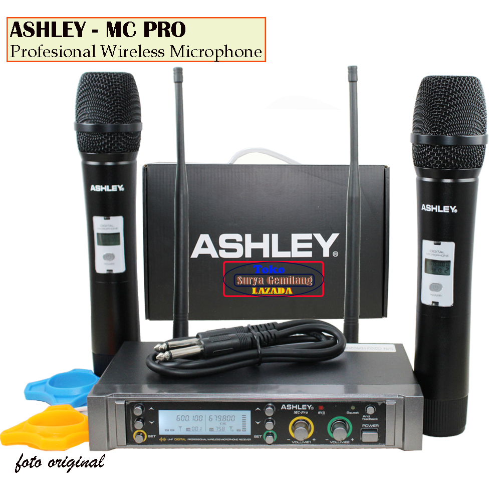 Microphone Wireless Ashley MC PRO Mic Karaoke Mikropon 2 Handle ...
