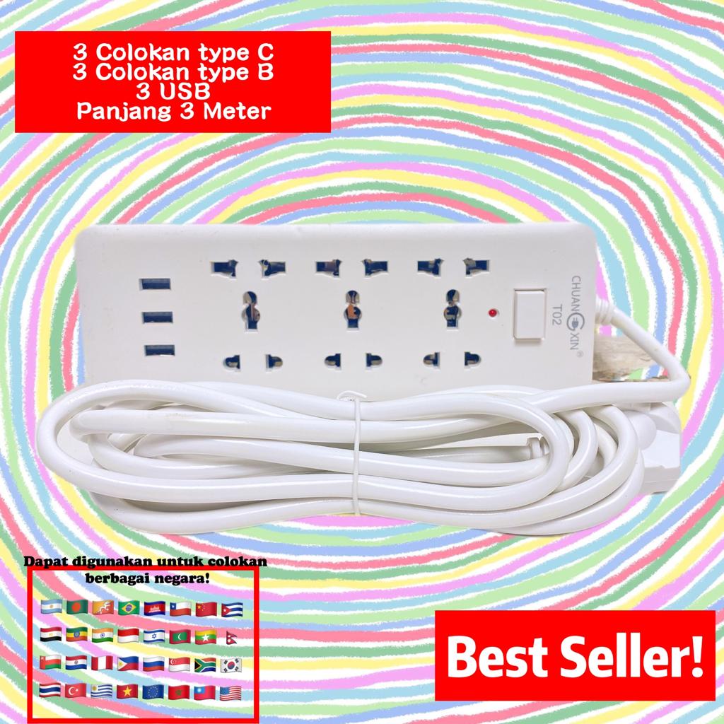 NICE Socket Listrik Terminal Stop Kontak 3 Lubang Colokan Listrik TYPE ...