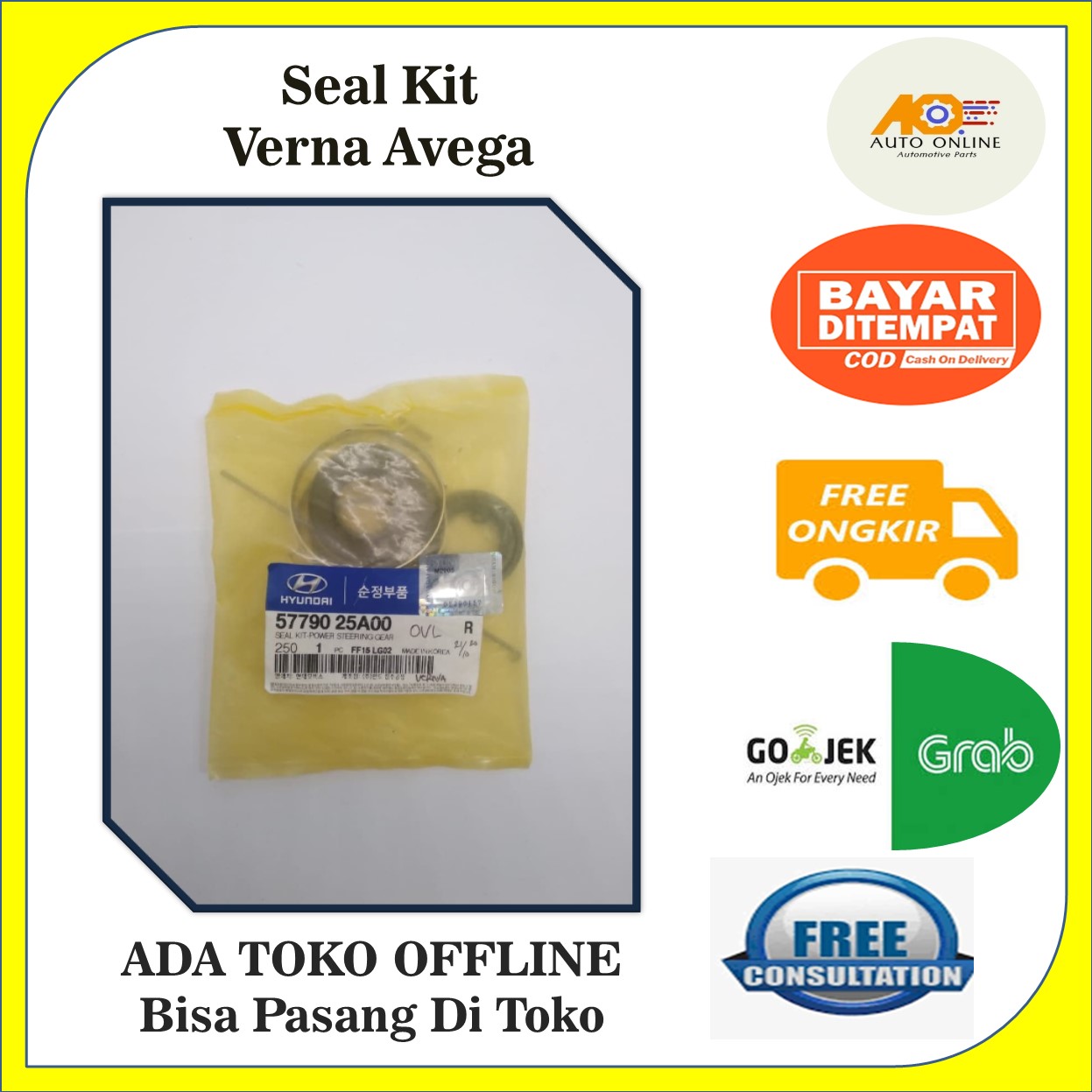 Sil Seal Kit Rack Power Steering Bawah Hyundai Verna Avega Asli ...