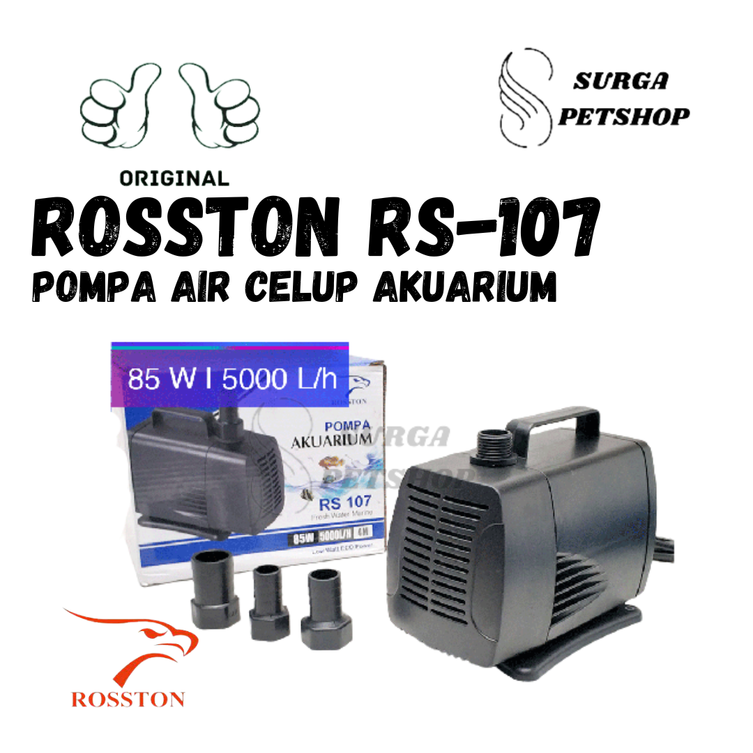 Rosston RS 107 Pompa Air Celup Aquarium Akuarium Kolam Ikan 85 Watt ...