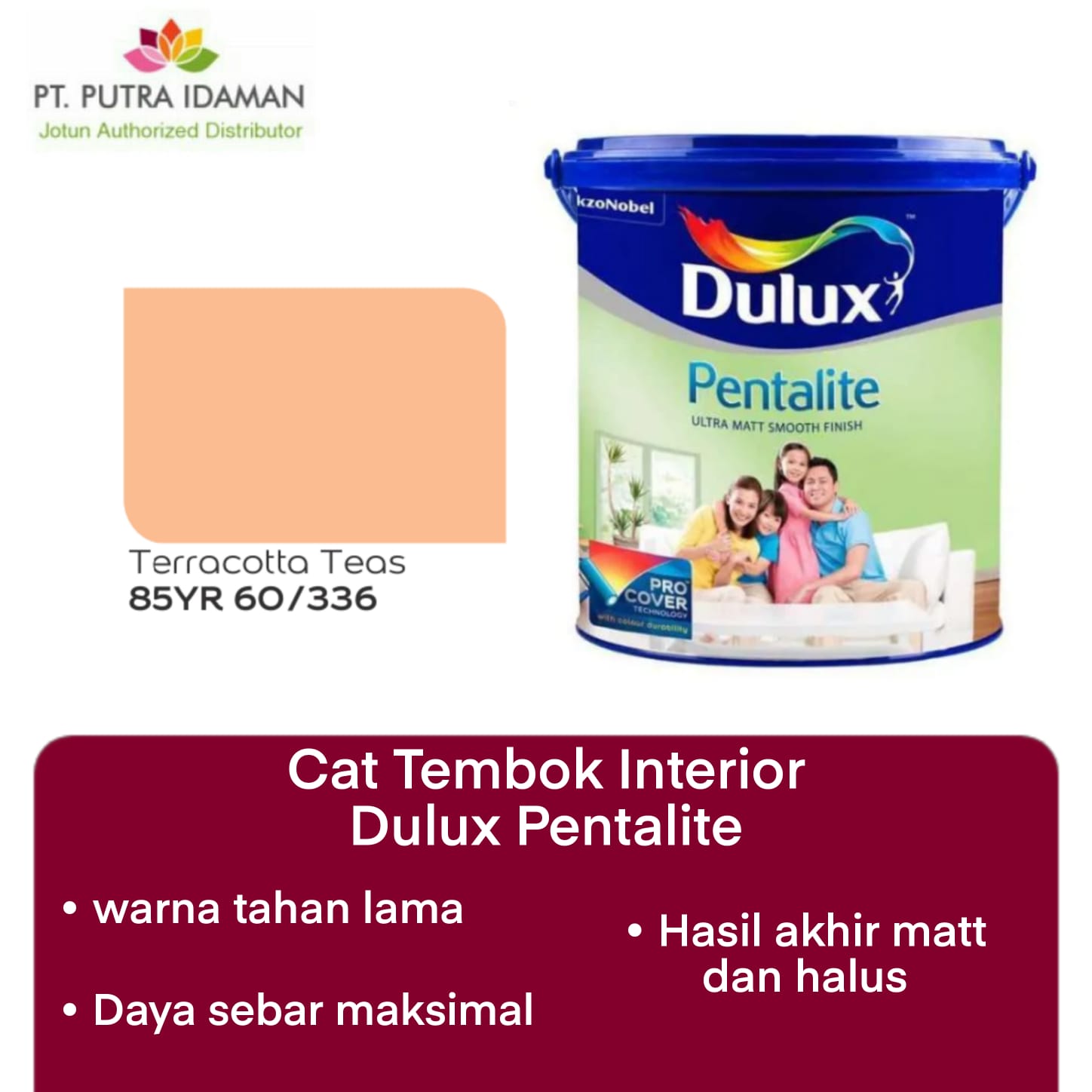 Cat Interior Premium Dulux Pentalite - 85YR 60/336 Terracotta Teas ...