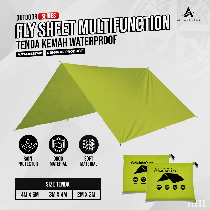Flysheet Fly Sheet Tebal 3m X 4m Tenda Berteduh Tenda Kemah Waterproof ...