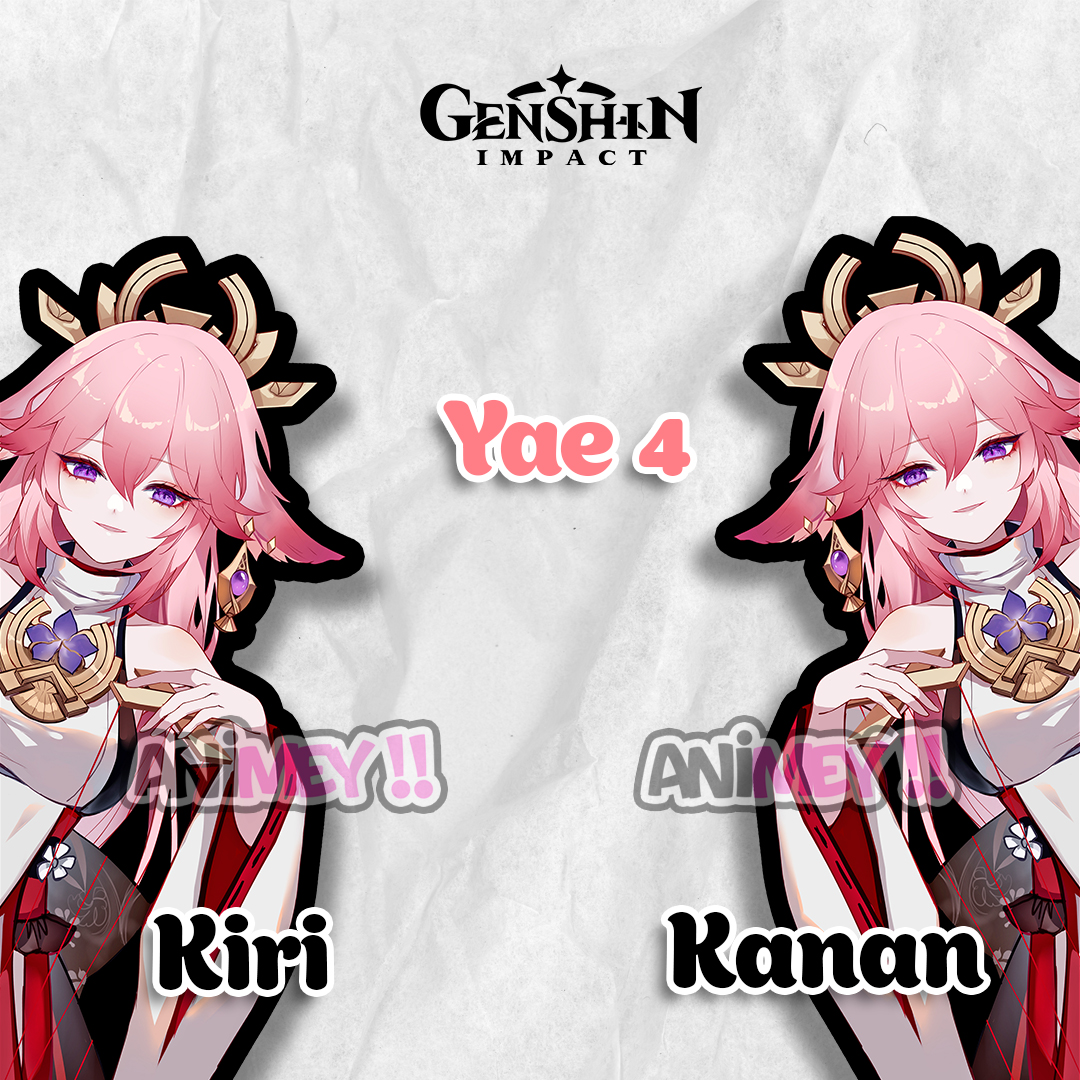 Stiker Intip Samping Yae Miko Genshin Impact/ Sticker Anime Waterproof ...