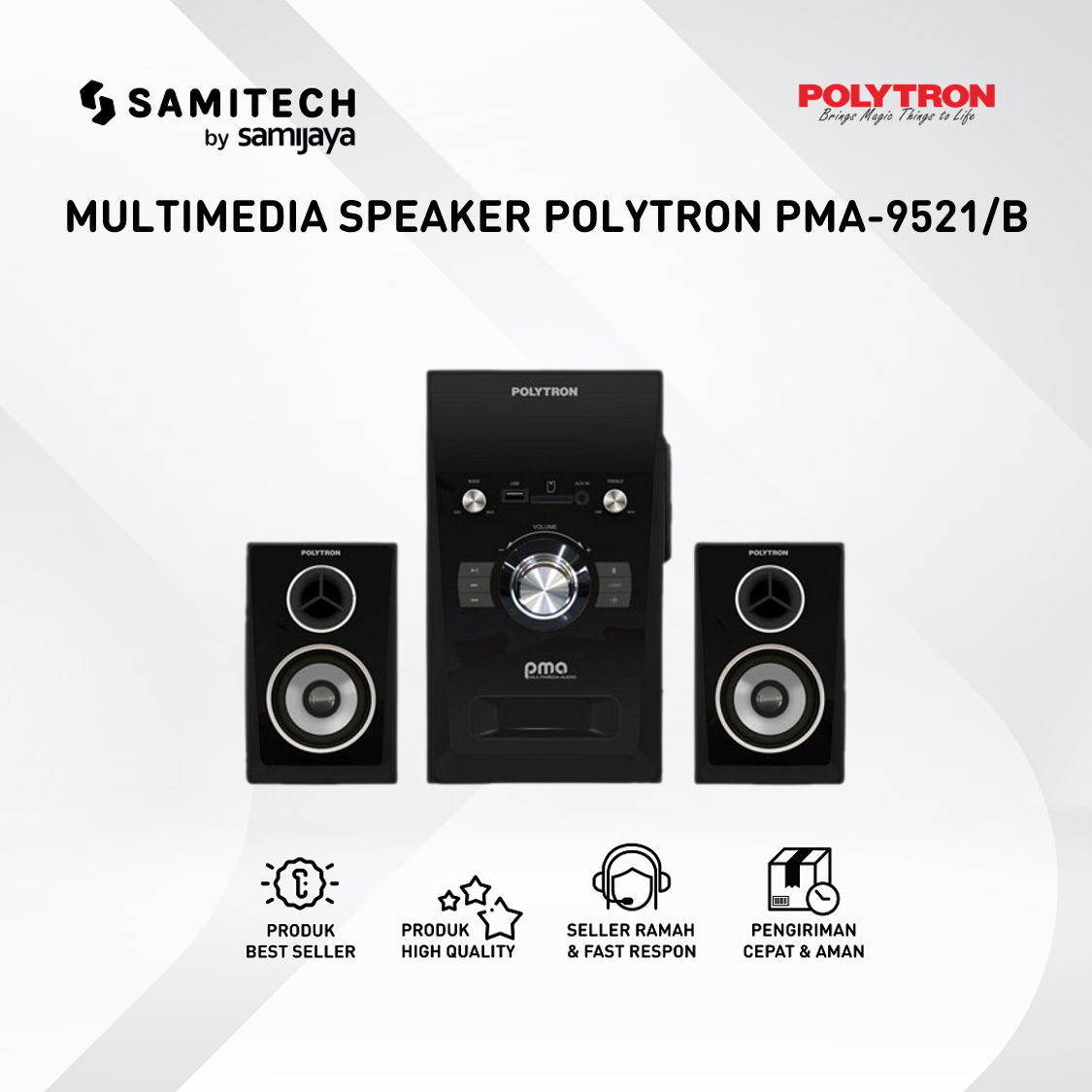 POLYTRON PMA-9521 Multimedia Speaker Aktif Bluetooth | Lazada Indonesia