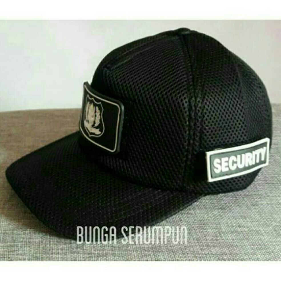 TOPI SECURITY - TOPI SECURITY JARING 3PATCH LOGO FRAME PUTIH - TOPI ...