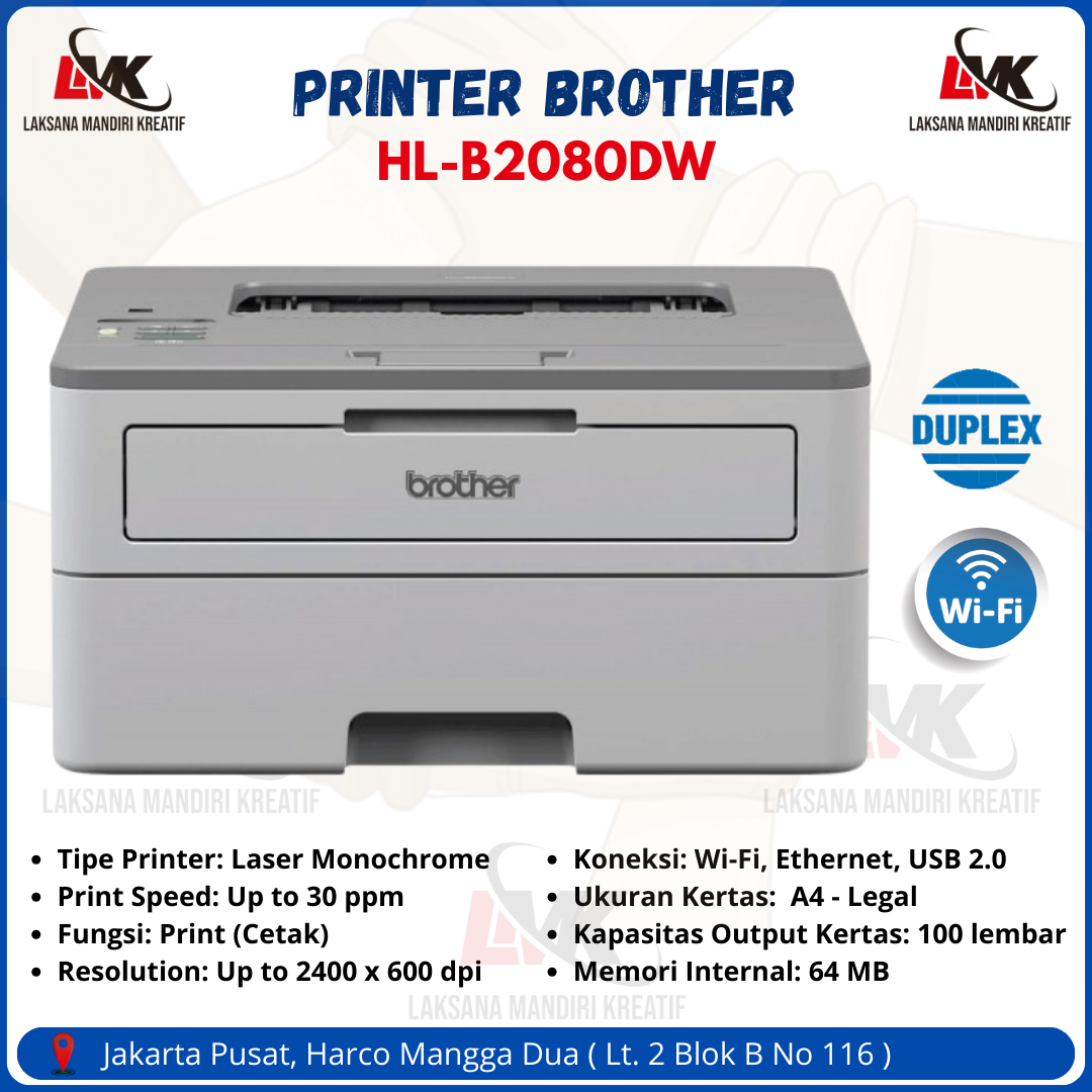 Printer Brother HL-B2080DW Monochrome | Lazada Indonesia