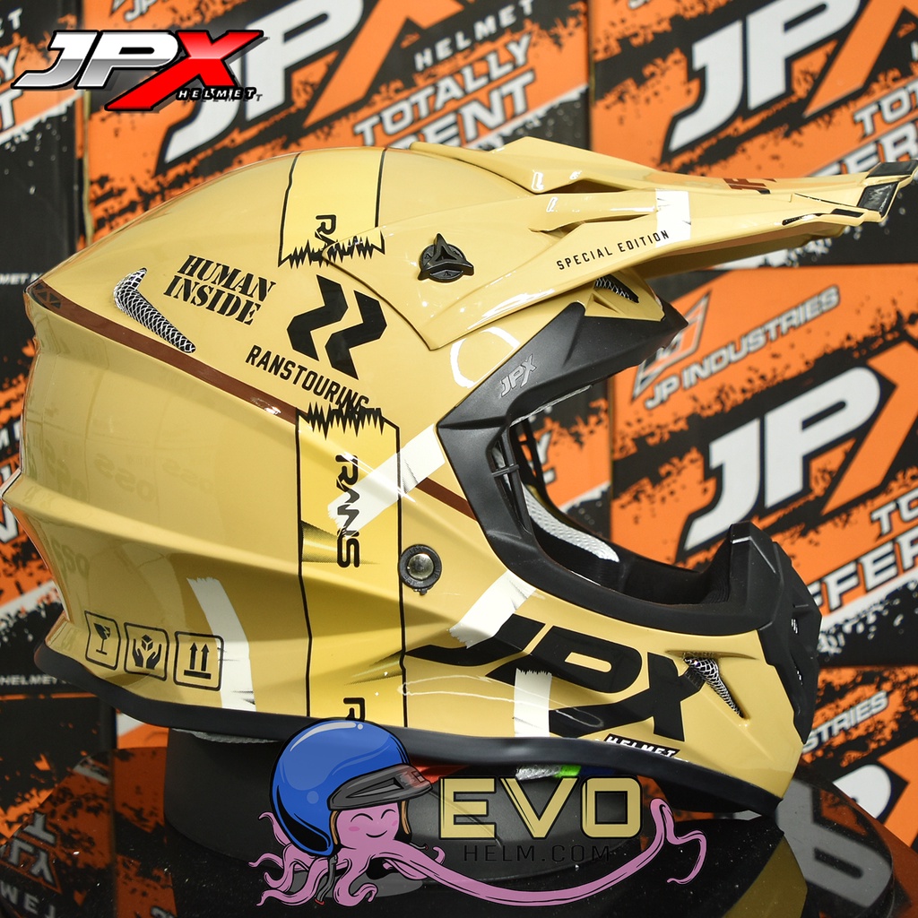 HELM JPX CROSS HUMAN INSIDE RANS CAPPUCINO GLOSSY ORIGINAL HELM JPX ...